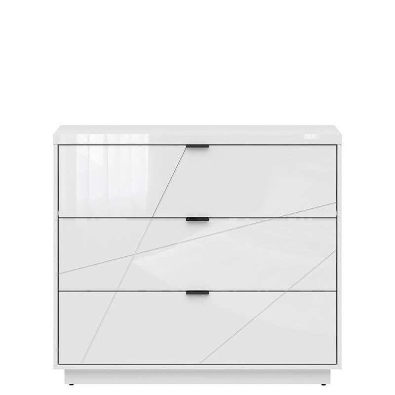 Комод FORN BRW KOM3S білий глянець 3 шухляди – BRWLAND.COM.UA